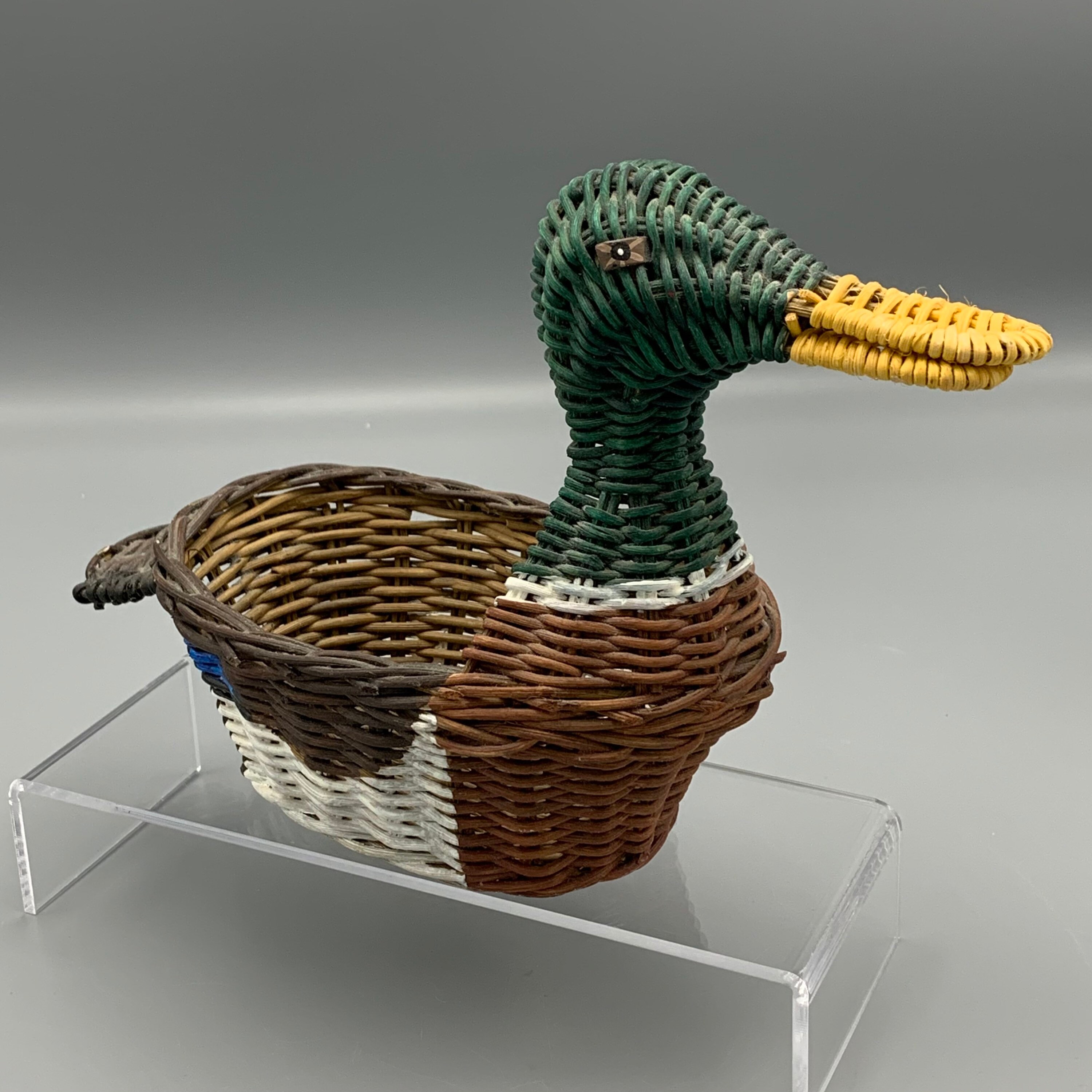 Vintage Painted Duck Wicker Rattan Basket Use for Potted Plant ...