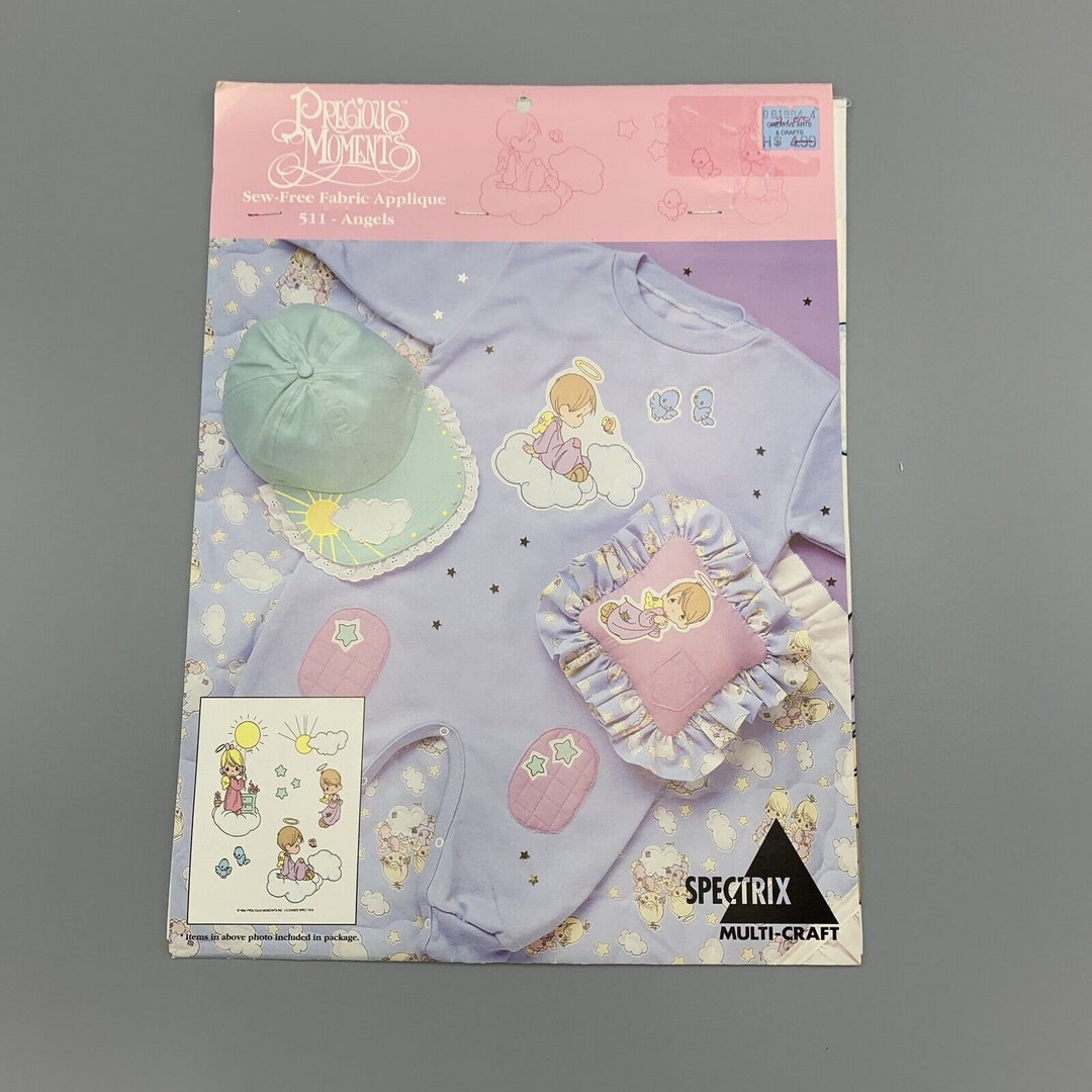 Vtg Precious Moments Sew Free Fabric Applique 511 Angels Spectrix NOS ...