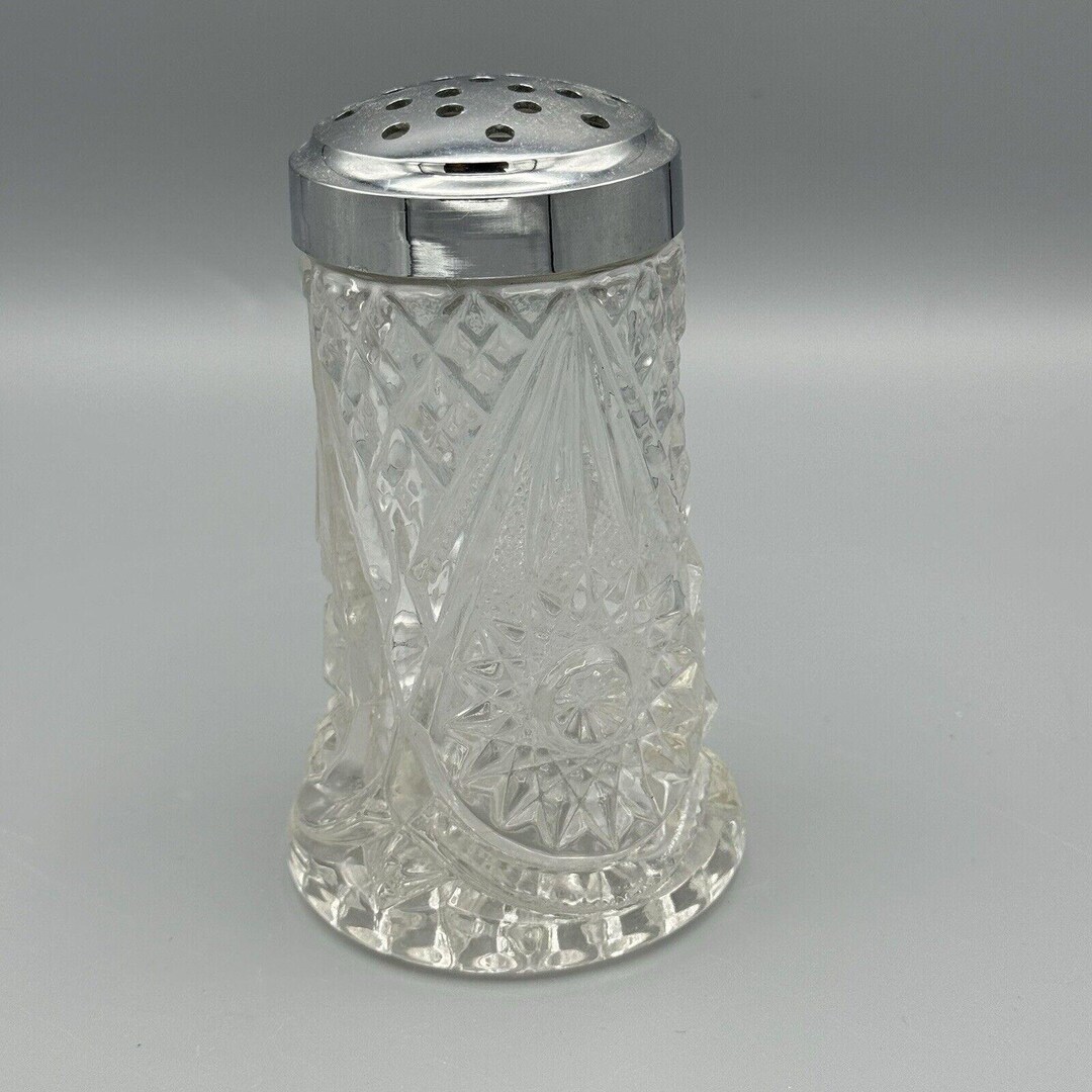 Vtg Hobstar Pressed Glass Sugar Cheese Shaker Imperial Glass Company ...
