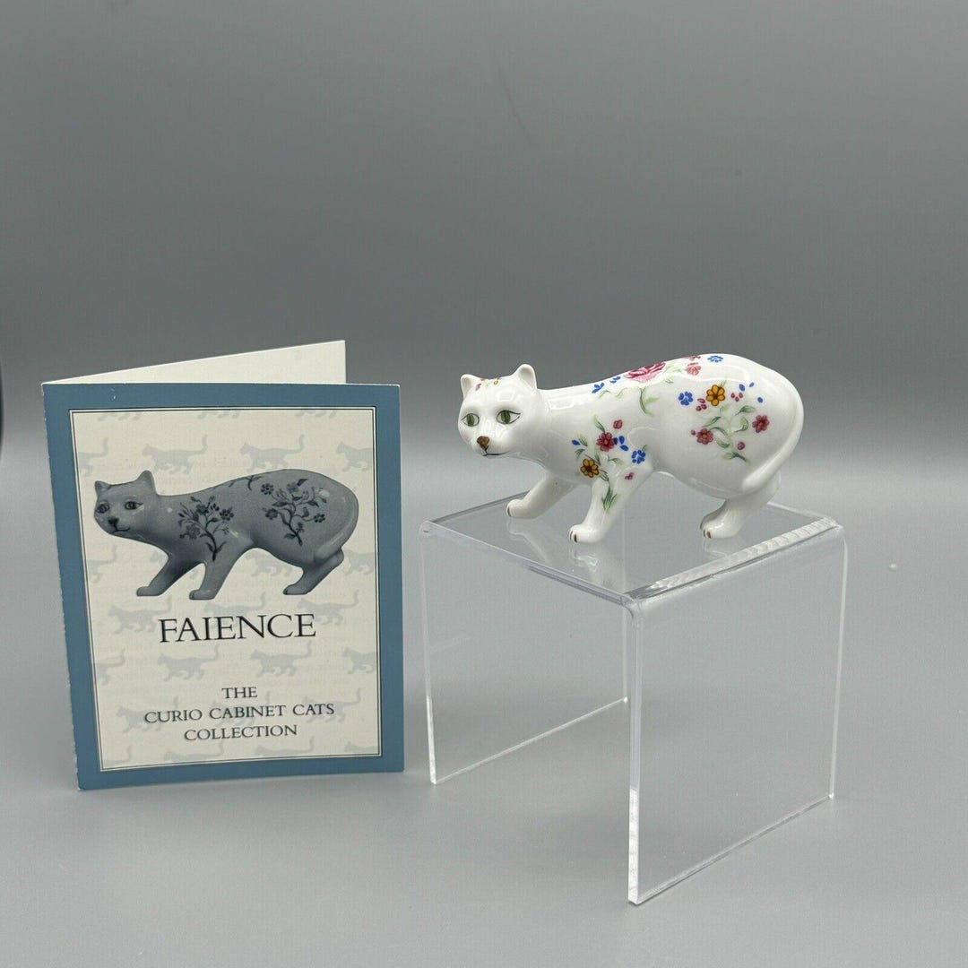 Vtg the Curio Cabinet Cats Collection Franklin Mint FAIENCE Figurine ...