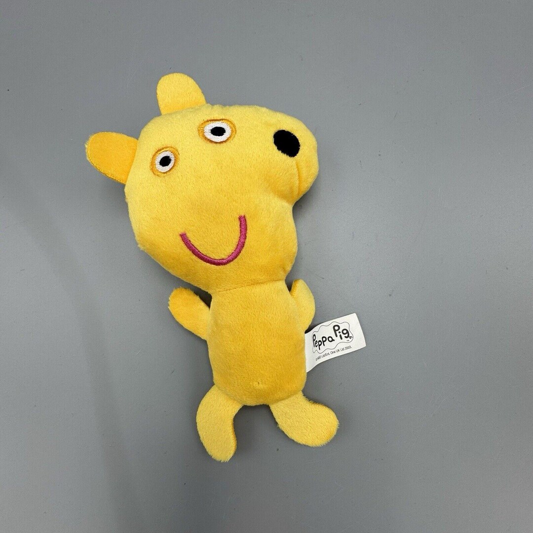 Vtg Peppa Pig Yellow Teddy Bear Plush Stuffed Animal Embroidered Eyes ...