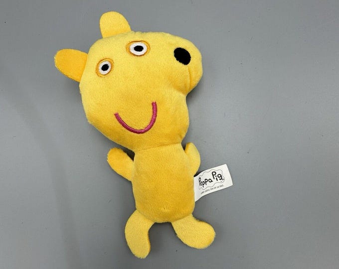 Vtg Peppa Pig Yellow Teddy Bear Plush Stuffed Animal Embroidered Eyes ...