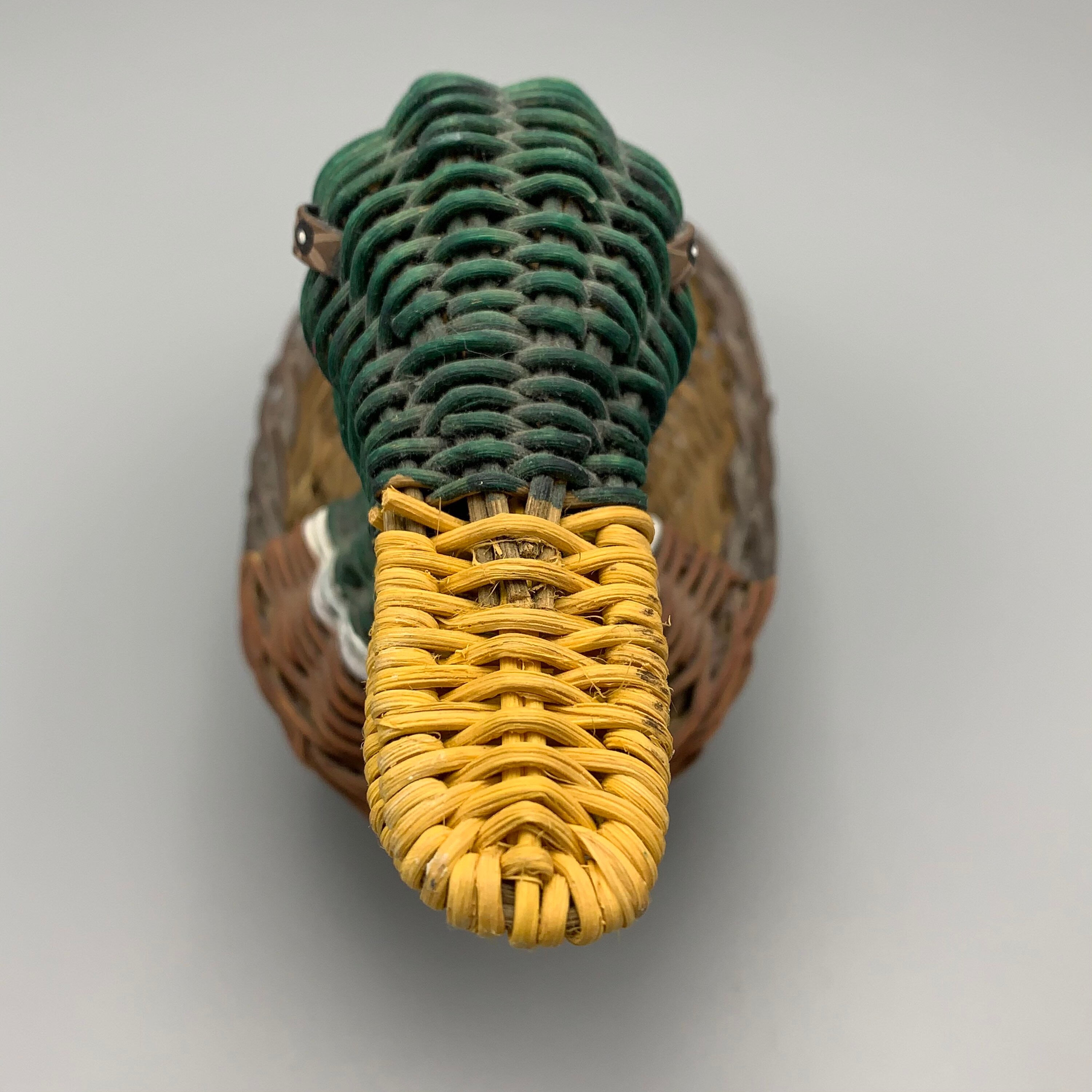 Vintage Painted Duck Wicker Rattan Basket Use for Potted Plant ...