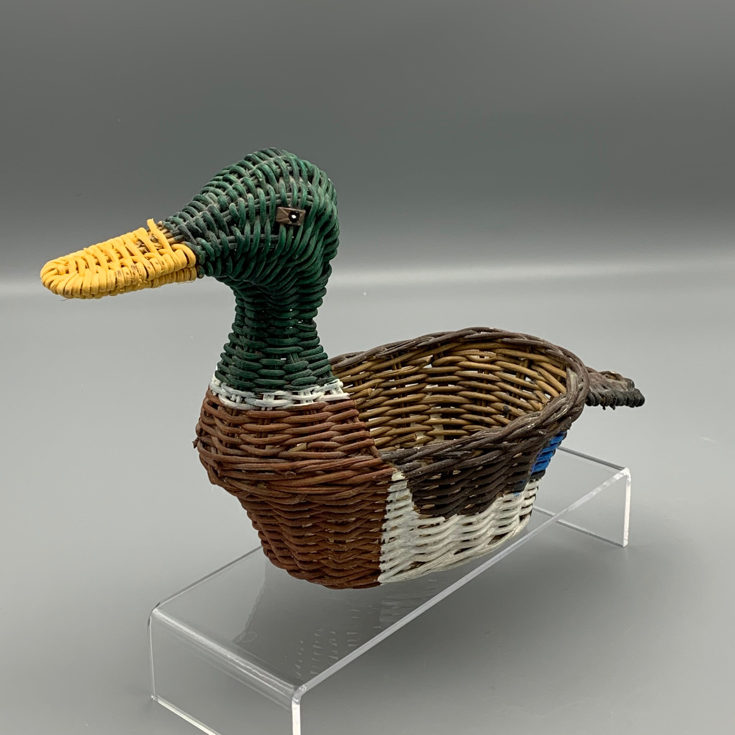 Vintage Painted Duck Wicker Rattan Basket Use for Potted Plant ...