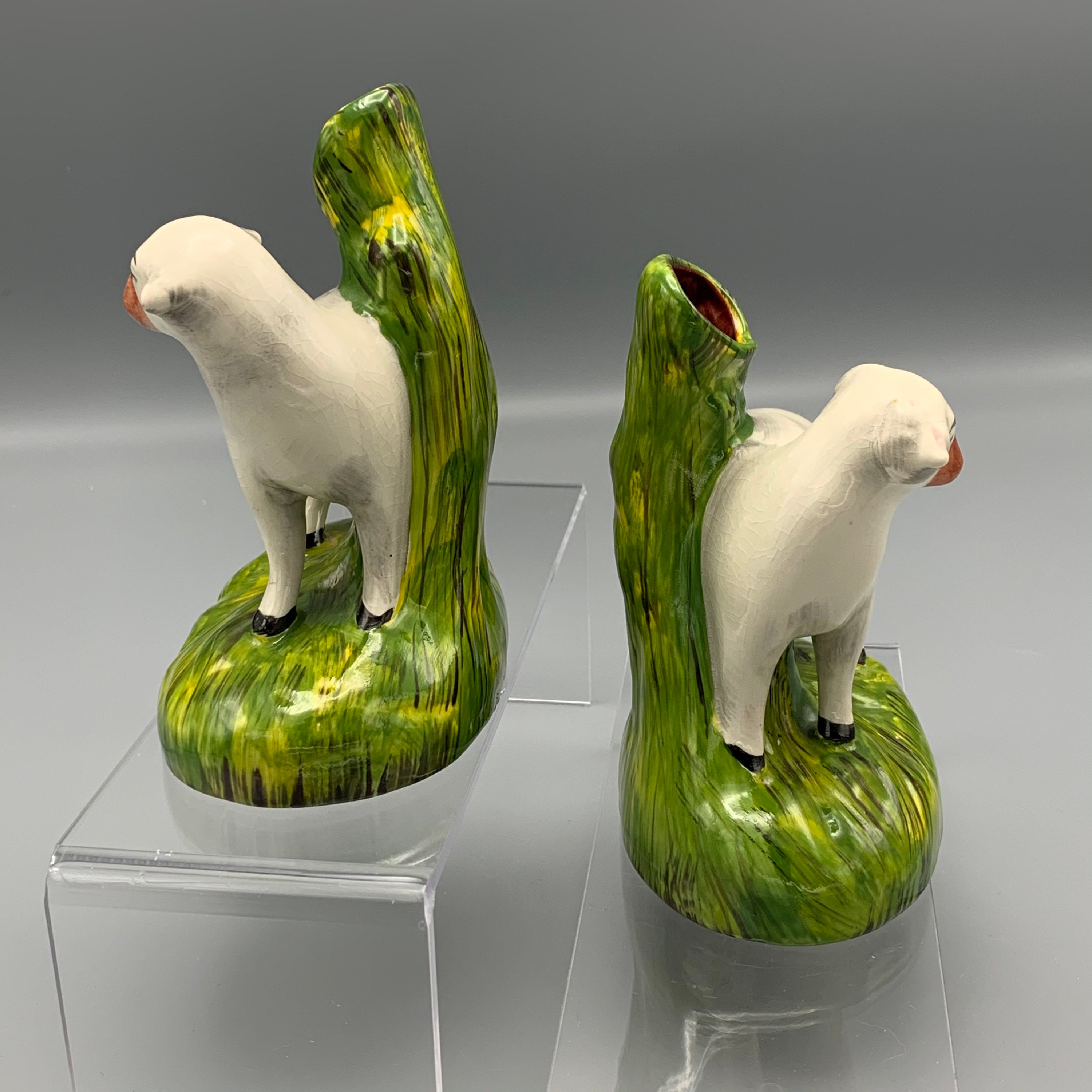 Vintage Staffordshire Pair of Sheep Mantle Spill Vases Right - Etsy Ireland
