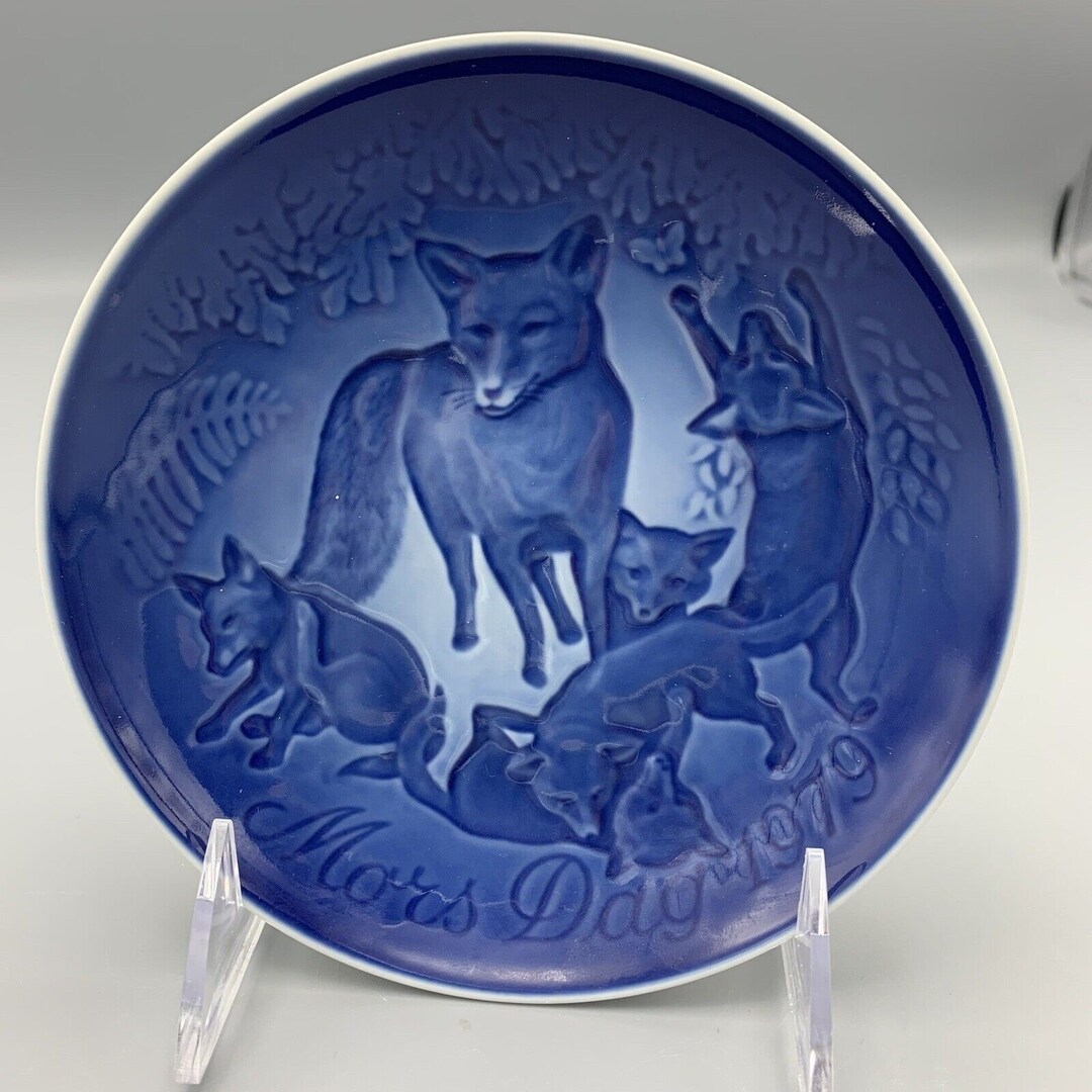 1979 Bing and Grondahl Mother's Day Plate Fox and Cubs Wildlife Ltd Ed ...