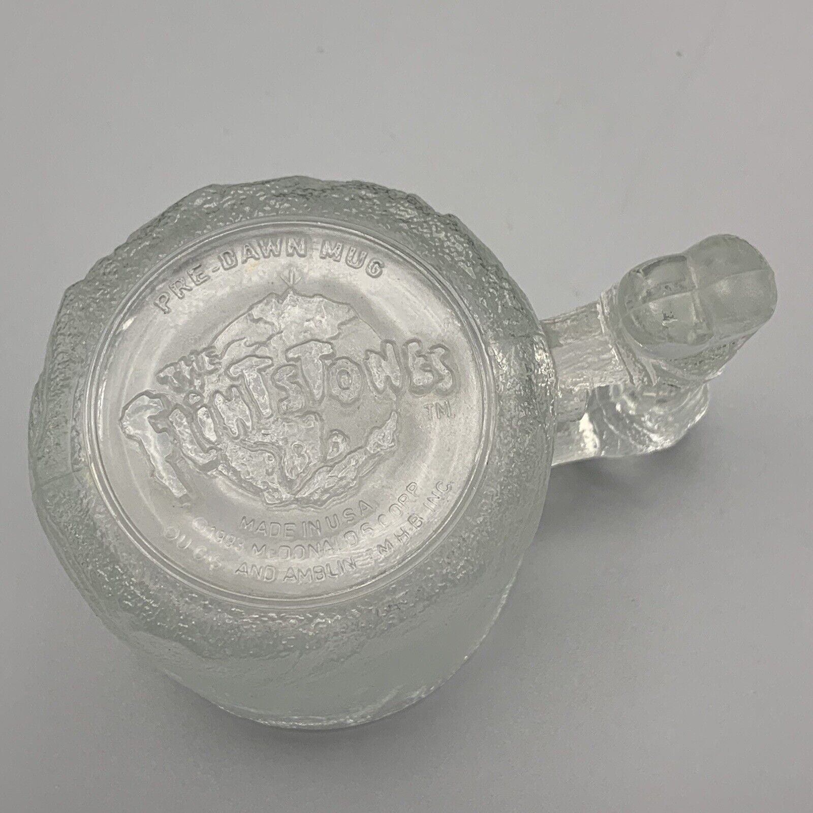 Mcdonalds 1993 the Flintstones Glass Pre Dawn Mug Bone Handle Etched ...