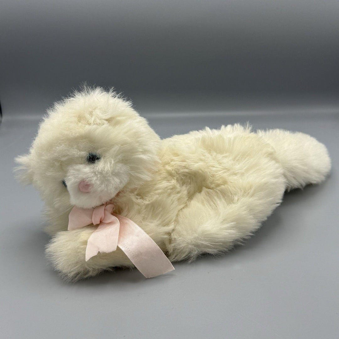 1985 Applause Colette Fluffy Long Hair Kitty Cat Blue Eyes Plush ...