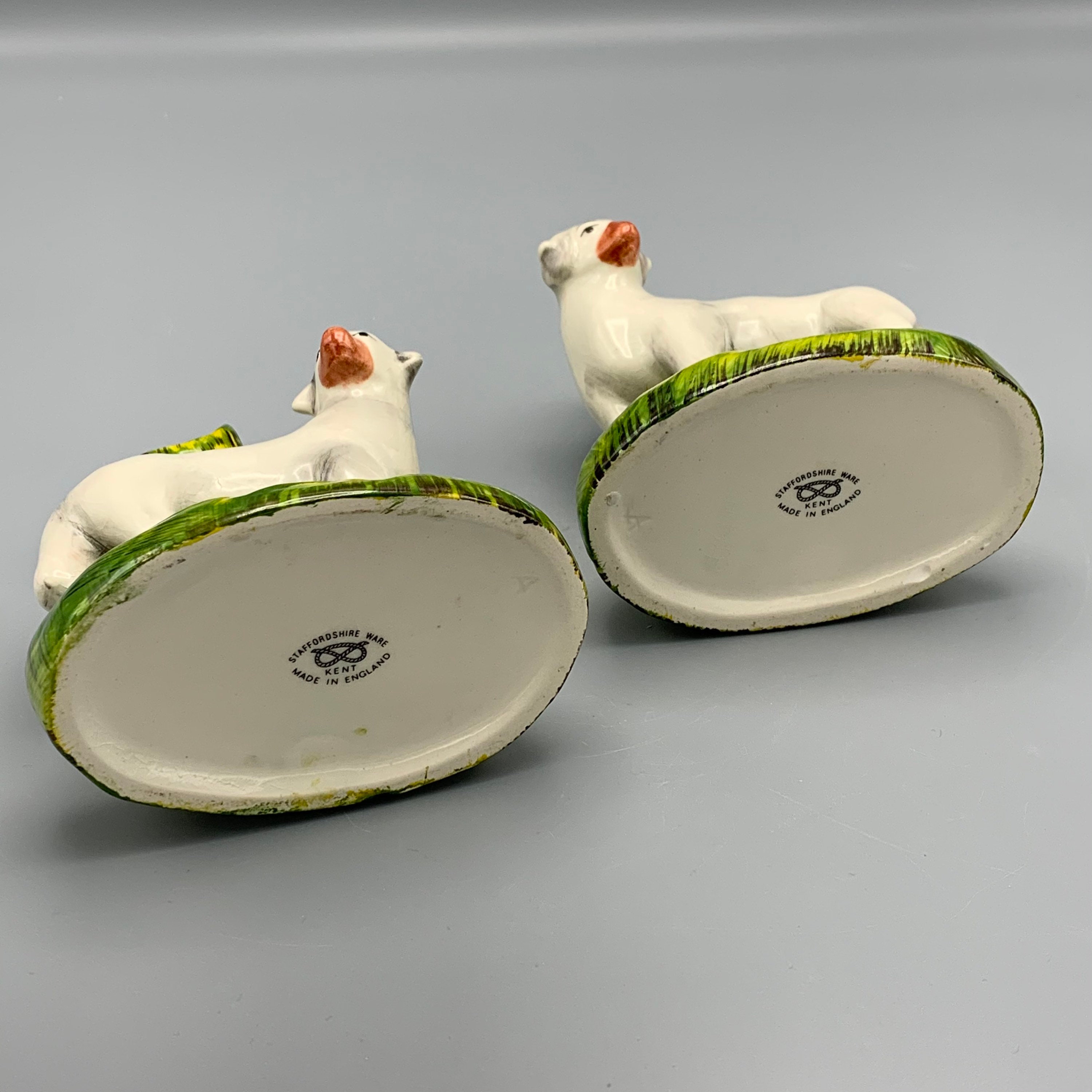 Vintage Staffordshire Pair of Sheep Mantle Spill Vases Right - Etsy Ireland