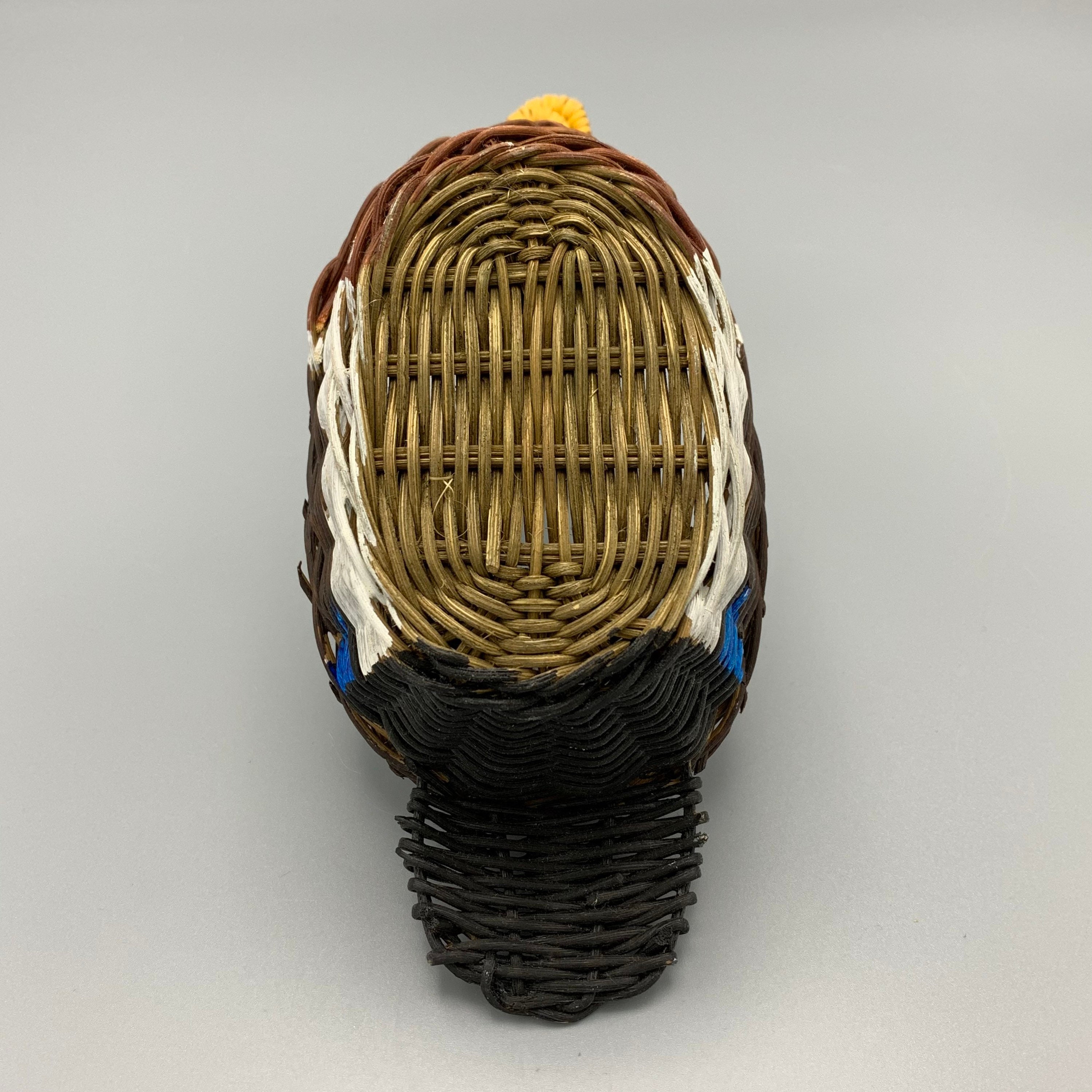 Vintage Painted Duck Wicker Rattan Basket Use for Potted Plant ...