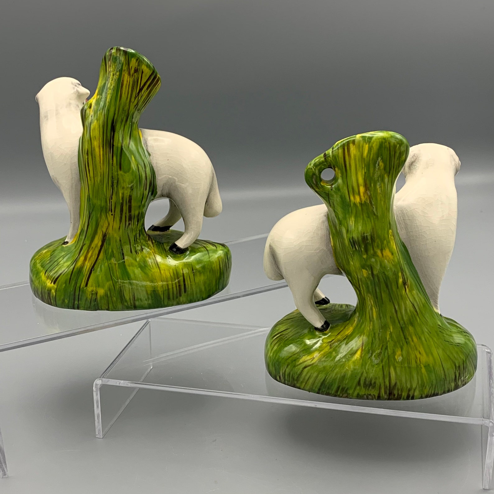 Vintage Staffordshire Pair of Sheep Mantle Spill Vases Right - Etsy Ireland