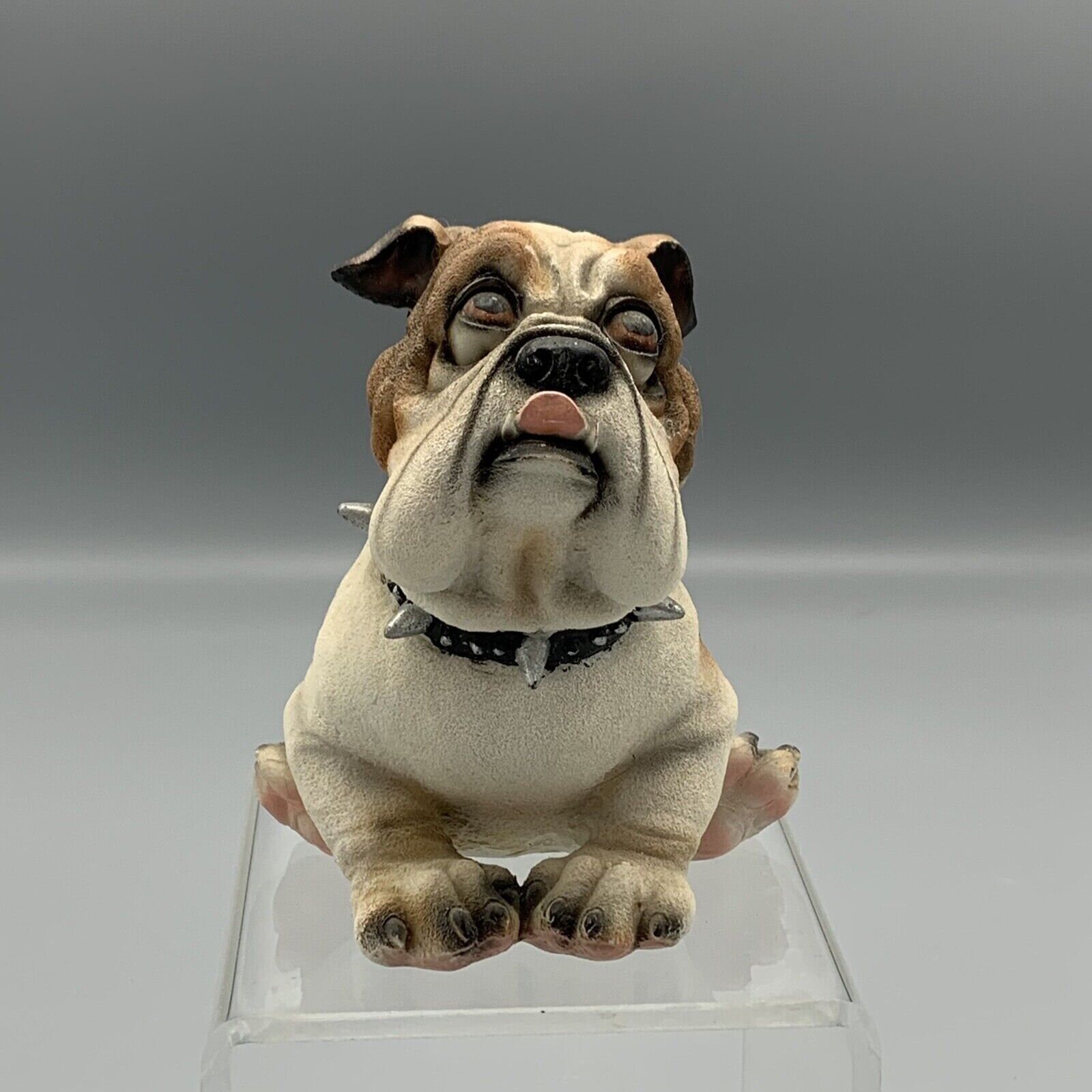 Vintage Olde English Bulldogge Figurine Paperweight Spiked Collar Resin ...