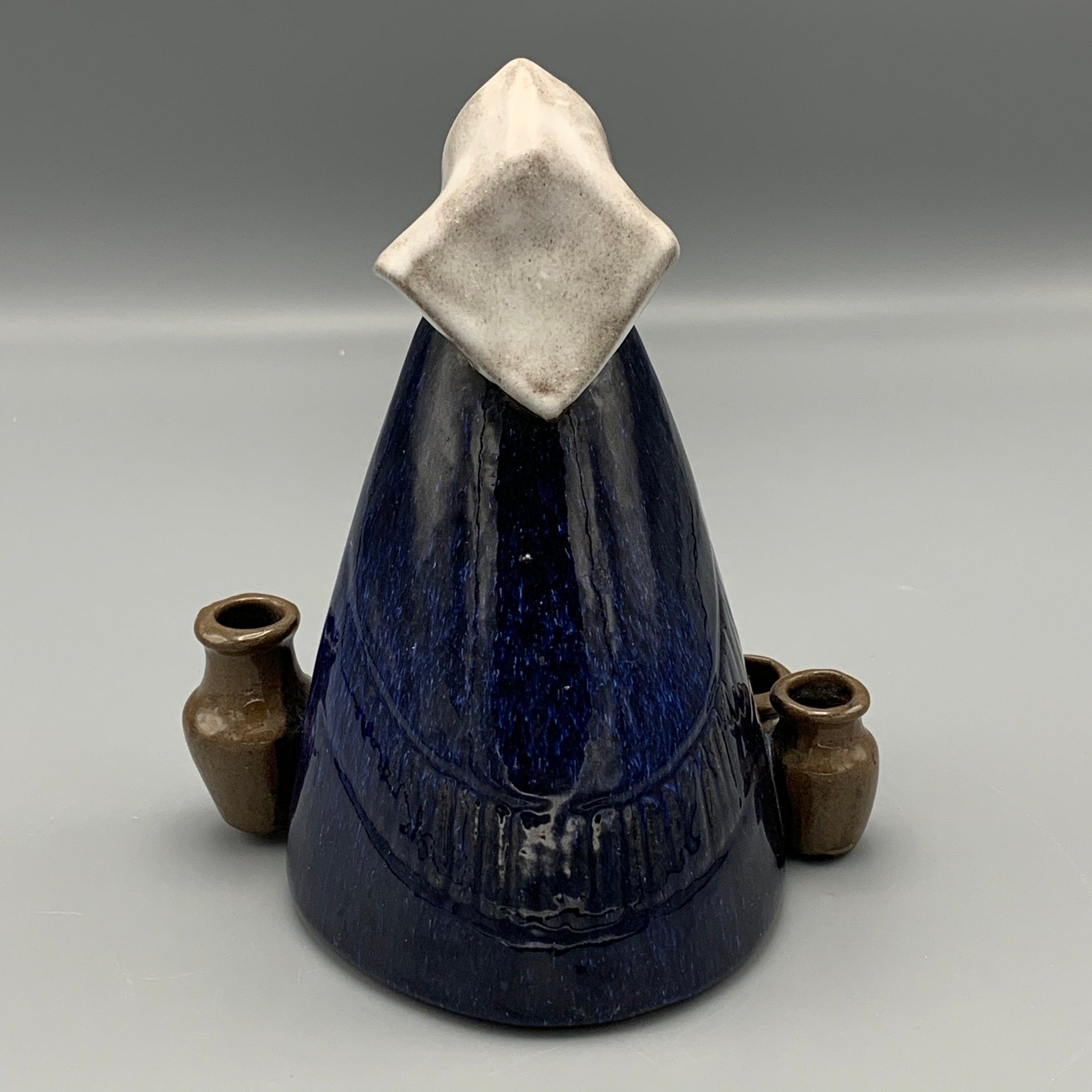 Vintage JIE Pottery Sweden Blue Ceramic Woman Figurine With 3 Water ...