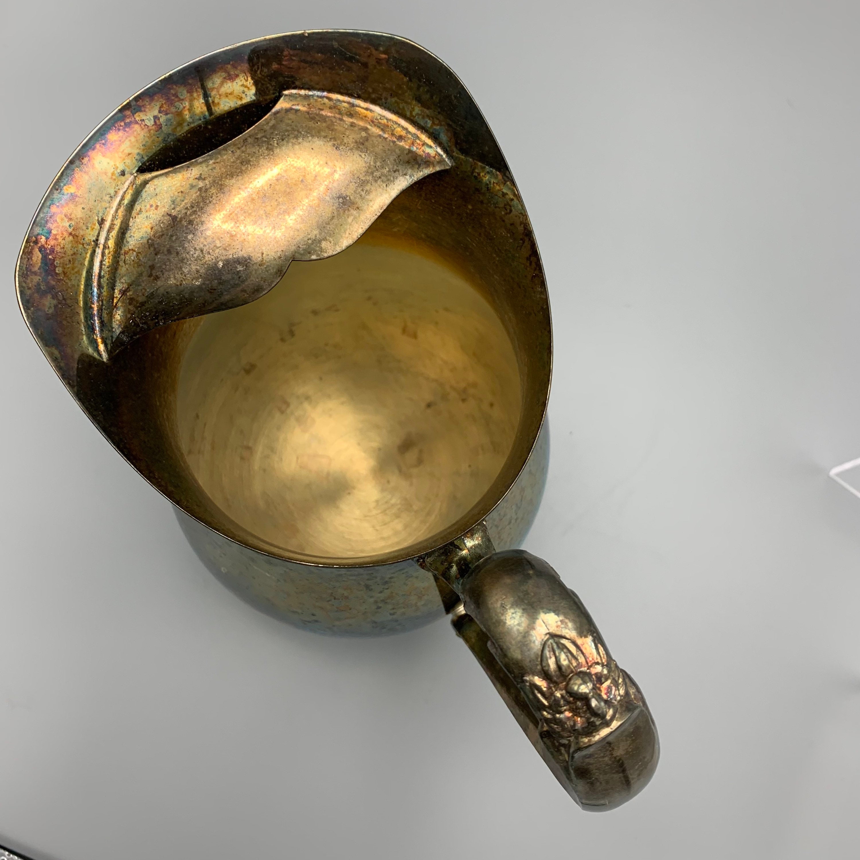 Vintage Oneida Silver Plated Footed Water Pitcher Jug With Ice Lip Vase ...