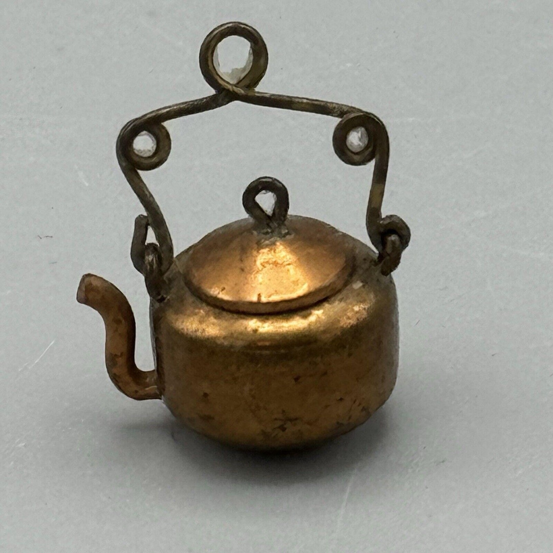 Antique Copper Penny Miniature Tea Kettle One Cent Dollhouse Prison ...