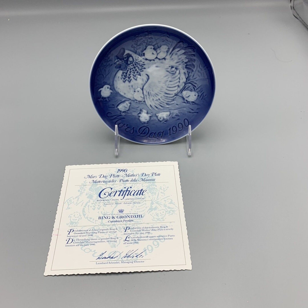 1990 Bing and Grondahl Mother's Day Plate Mother Hen and Chicks Ltd Ed ...