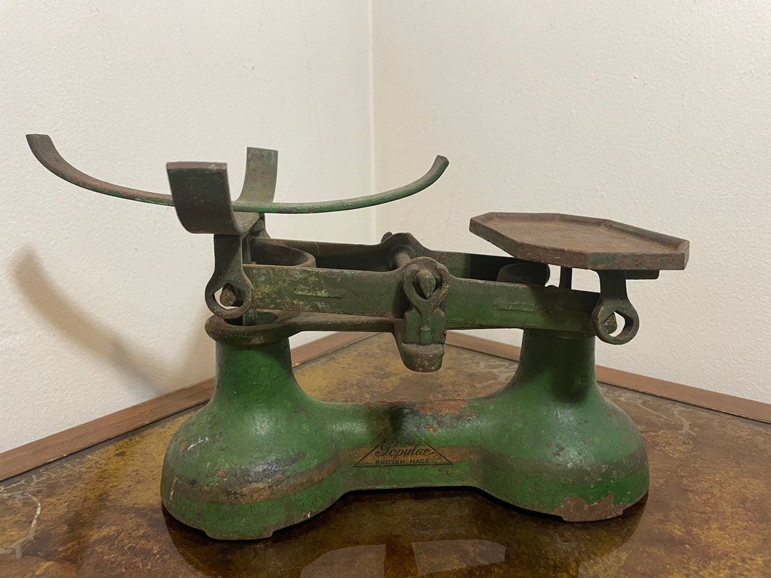 Vintage the Popular British Weight Balance Scale Rustic English Cast ...