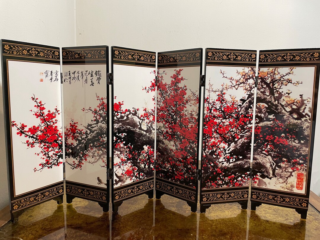 Miniature Chinese Bao Chun Tu 6-panel Folding Table Top - Etsy