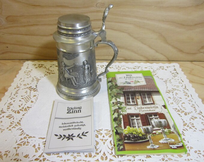Vintage Frieling Zinn German Beer Stein * 95% Pewter Lidded Beer Stein ...