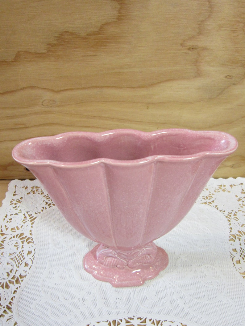 Vintage Ceramic Pink Glazed Vase Art Deco Vase | Etsy