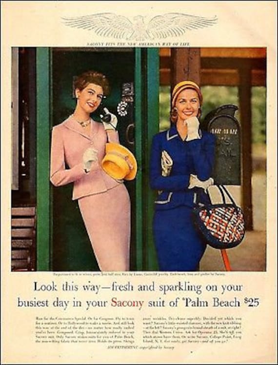 Solids and Stripes! 1956 Sacony Palm Beach Wool Gaber… - Gem