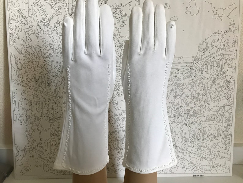 Squiggly Wiggly Vintage Mid Arm Length White Cotton Formal - Etsy