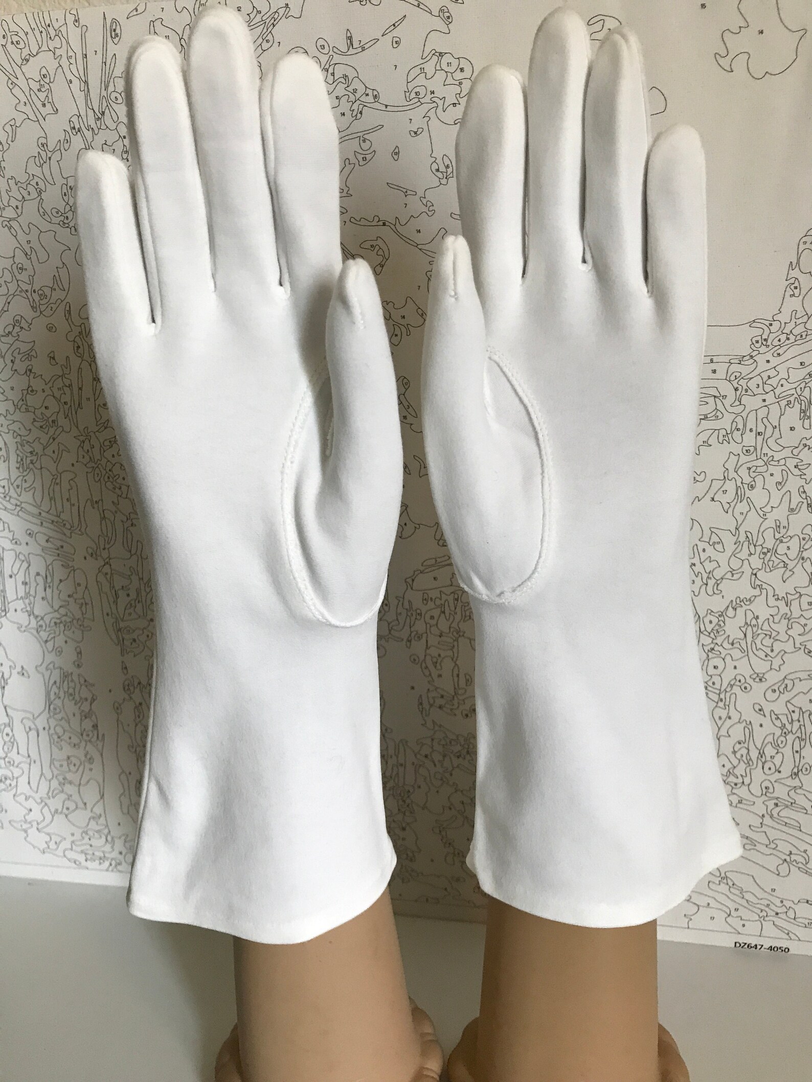 Squiggly Wiggly Vintage Mid Arm Length White Cotton Formal - Etsy