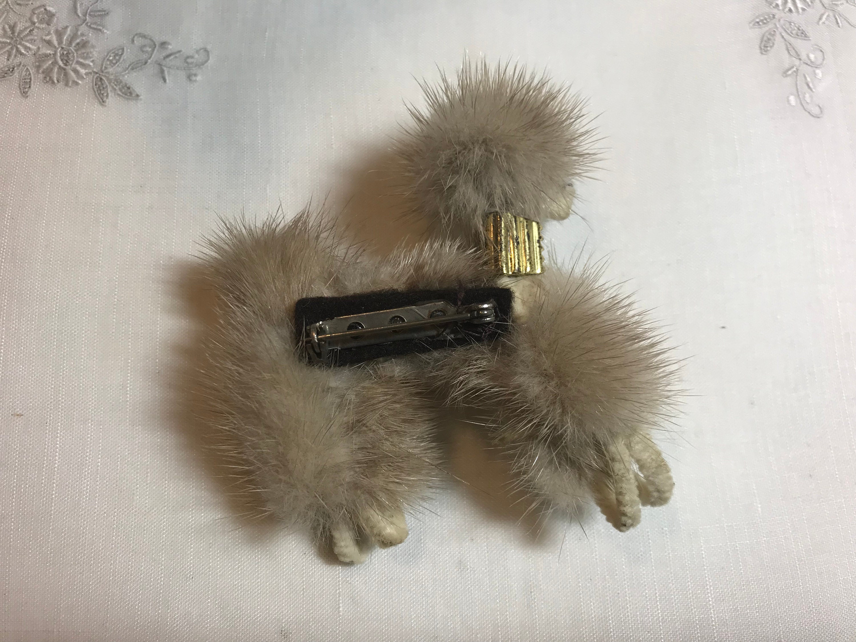 Furry Friends in Mink! Vintage Jewelry Fur Mink Figural Dog Lapel ...