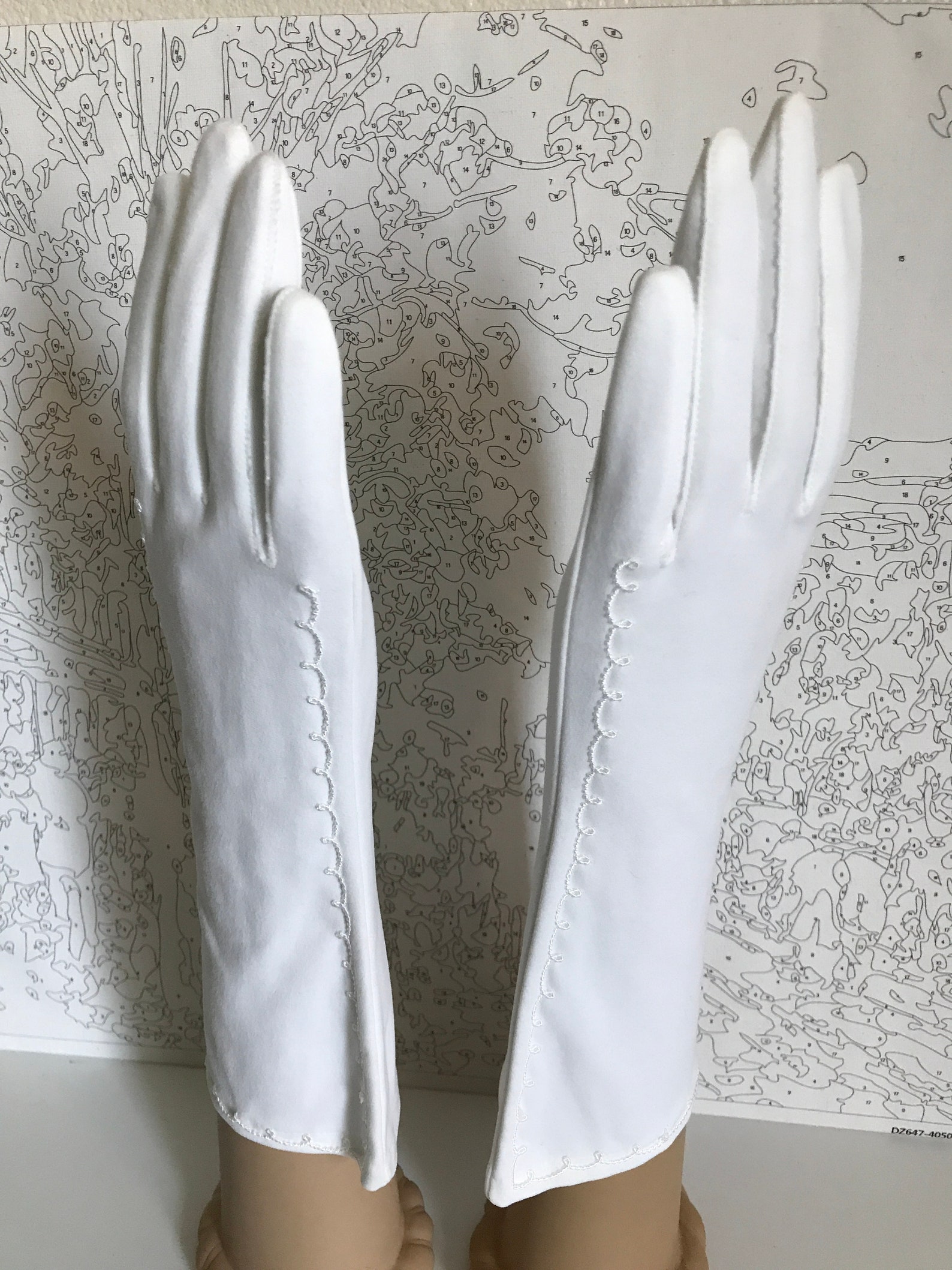 Loop Dloop Vintage Mid Arm Length White Cotton Formal Gloves Sz 6-7 - Etsy