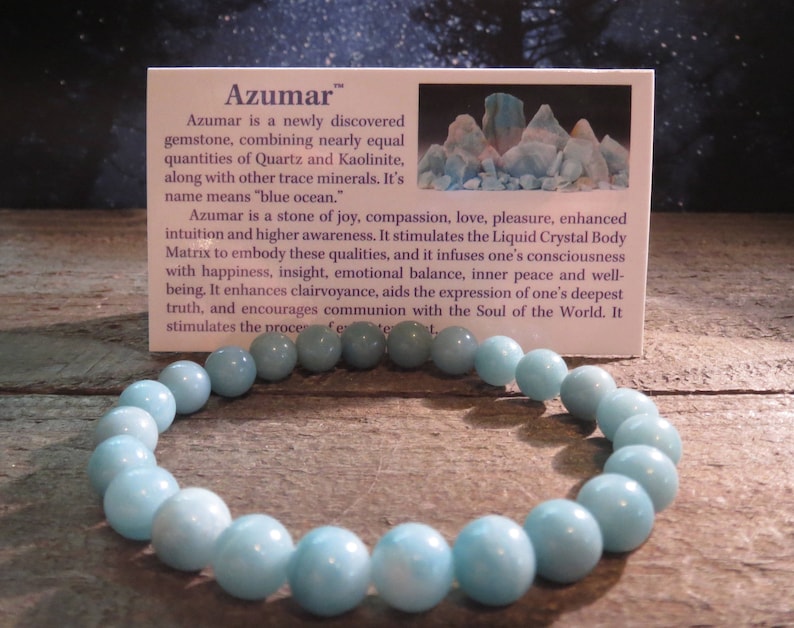 Rare Azumar Quartz Kaolinite Natural Crystal Bracelet 8mm Round - Etsy