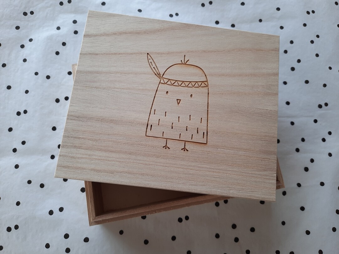 Box Wood Chick With Feather, Storage Box, Gift Box, Gift Box, 5x16 ...