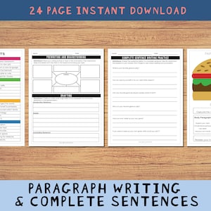 Complete Sentences, Paragraph Writing, Essay Writing Practice Instant ...
