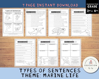 Grammar Worksheets | Etsy