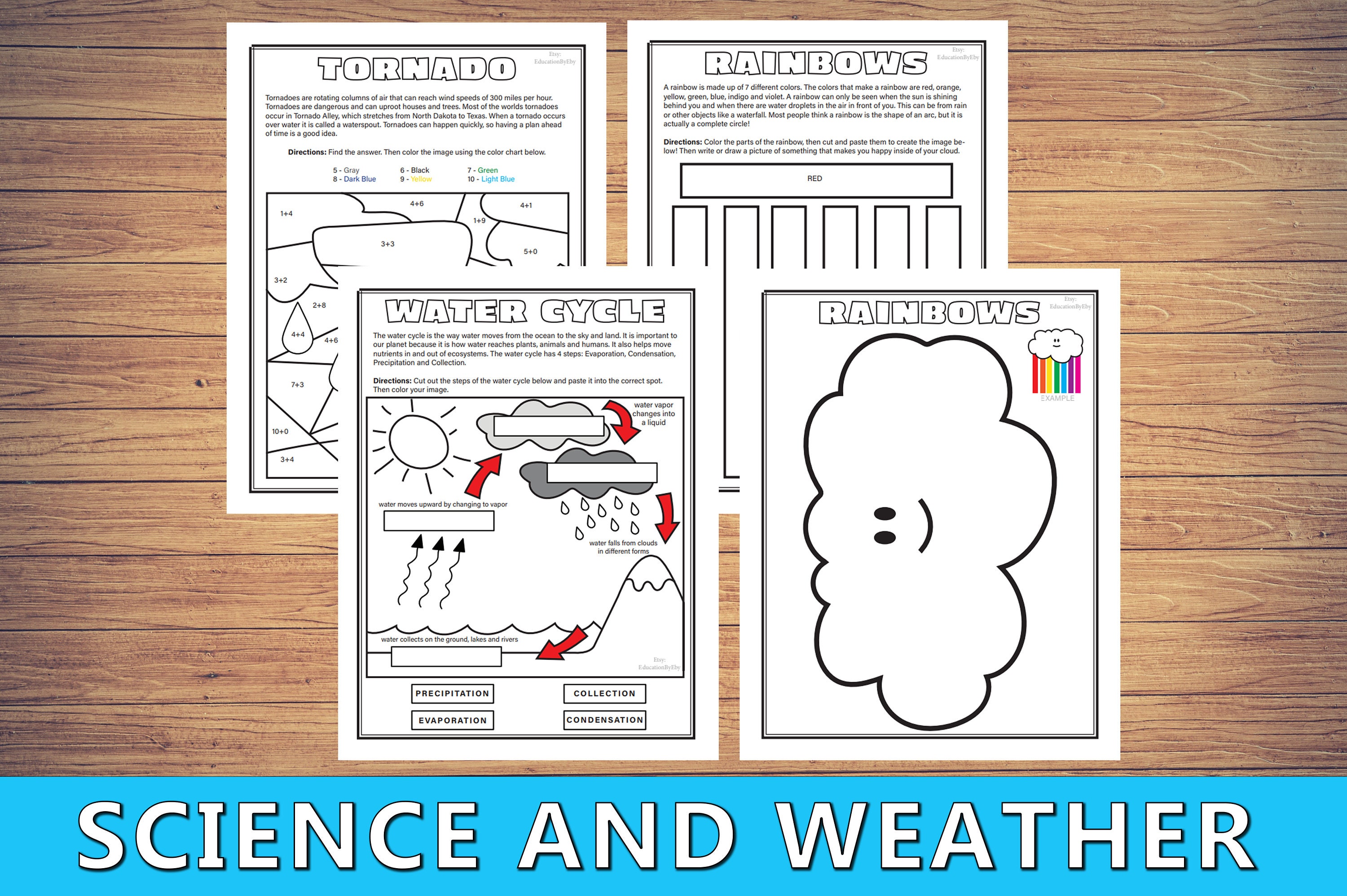 Pre-k, Kindergarten, First Grade, 10 Page Weather Science Lesson Plan ...