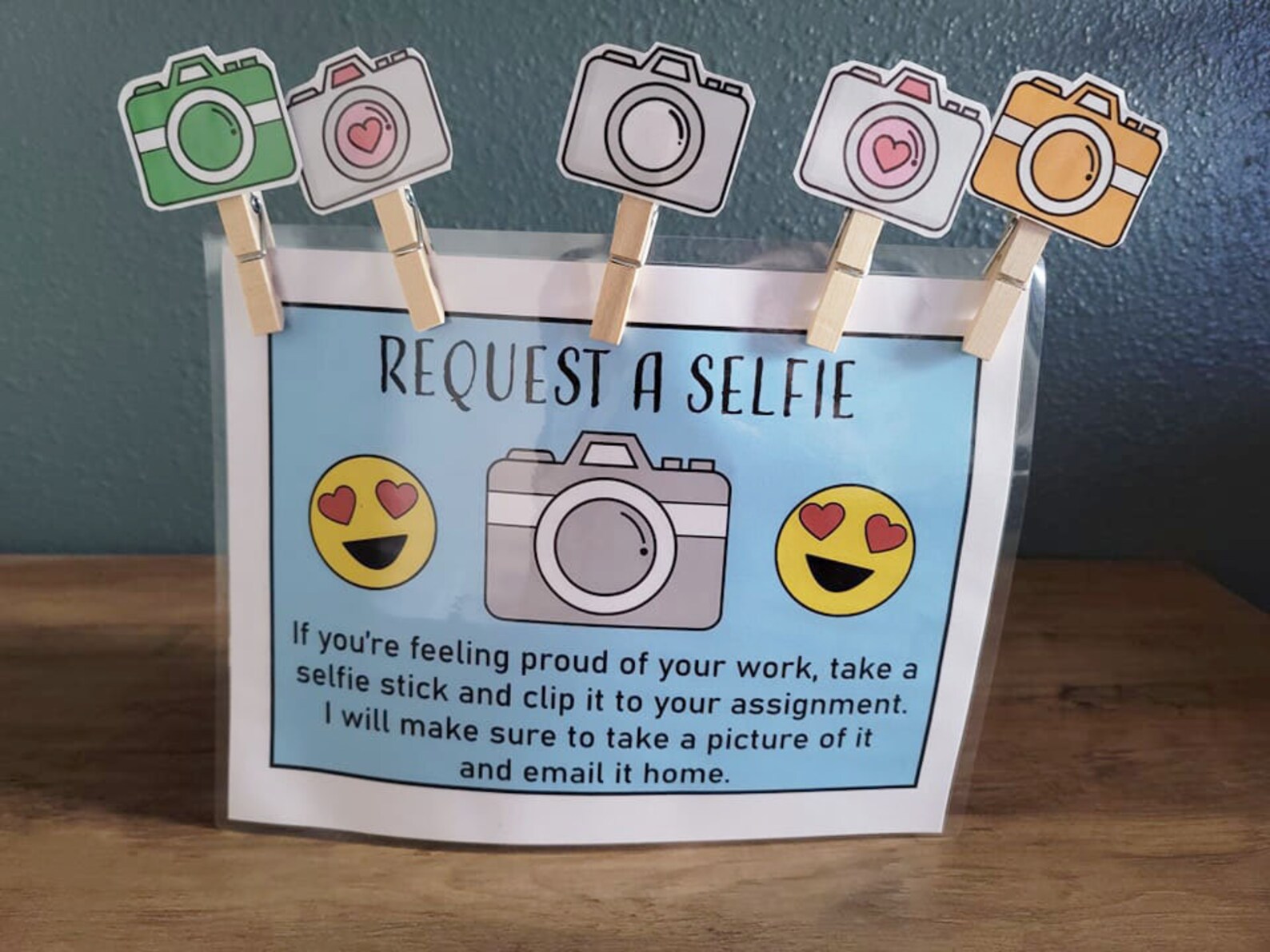 Signe de Selfie de salle de classe, station de Selfie, outil de ...