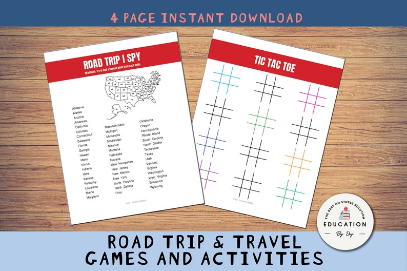 Road Trip Travel Activity Pack, I Spy Game, Tic Tac Toe - Etsy
