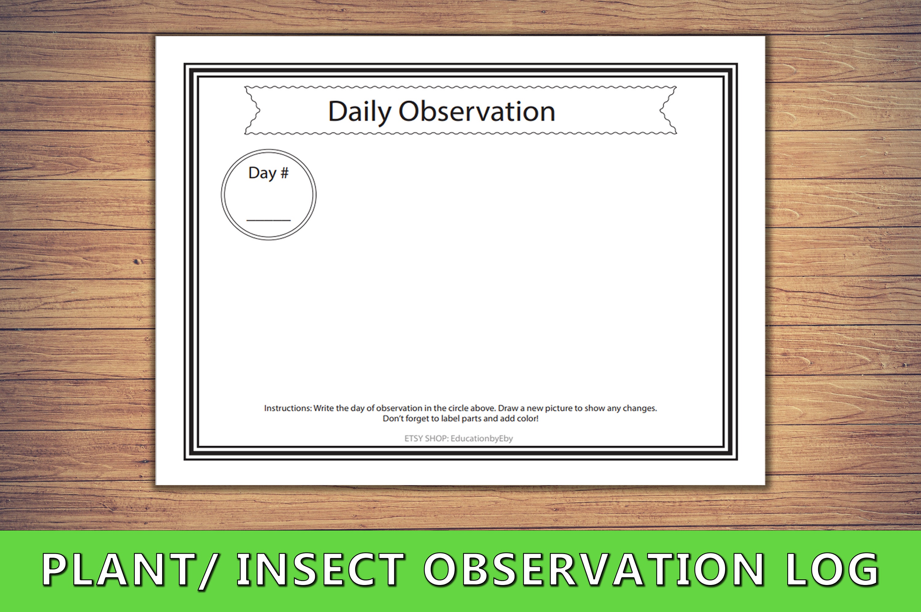 Kids Plant Observation Log, Insect Observation Log, Observation Journal ...