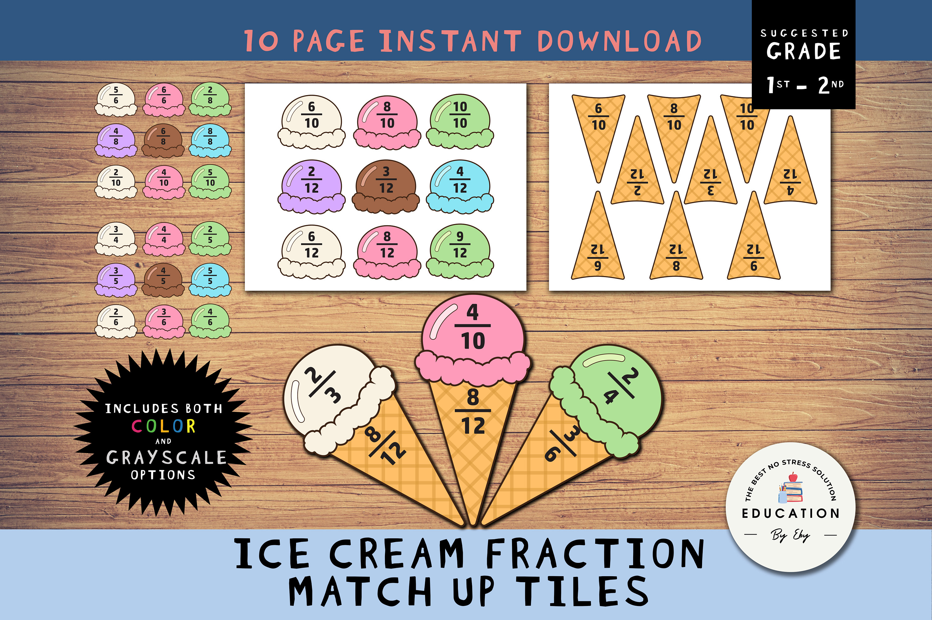 Fraction Game, Fraction Match Up, Learn About Fractions, Fraction ...