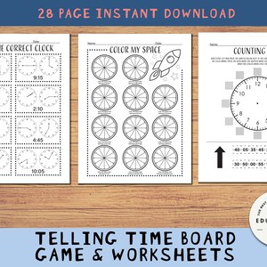 Telling Time Board Game, Telling Time Worksheets, Telling Time Posters ...