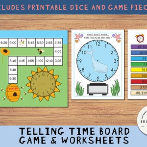 Telling Time Board Game, Telling Time Worksheets, Telling Time Posters ...
