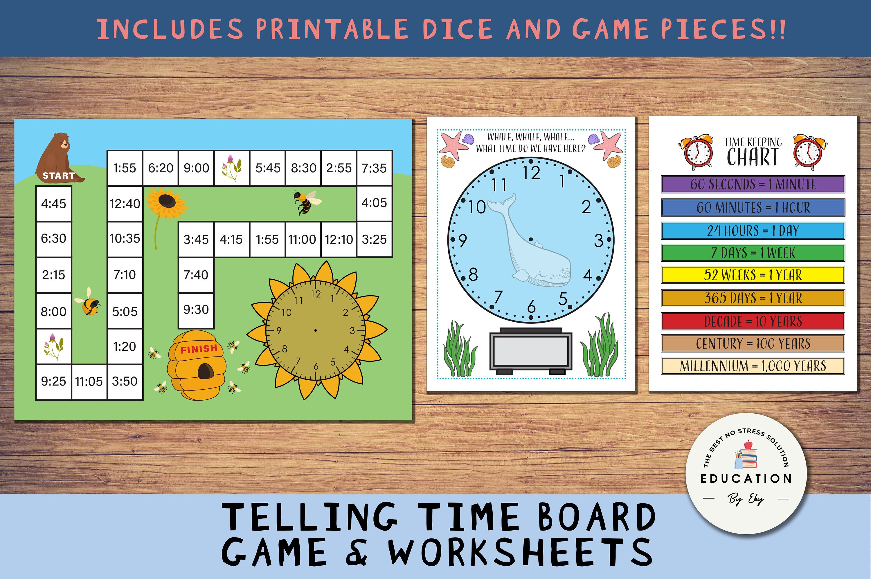 Telling Time Board Game, Telling Time Worksheets, Telling Time Posters ...