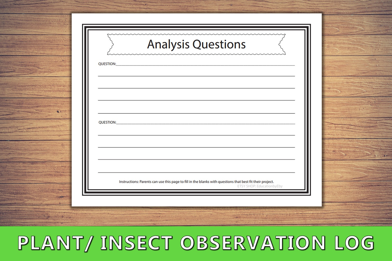 Kids Plant Observation Log, Insect Observation Log, Observation Journal ...