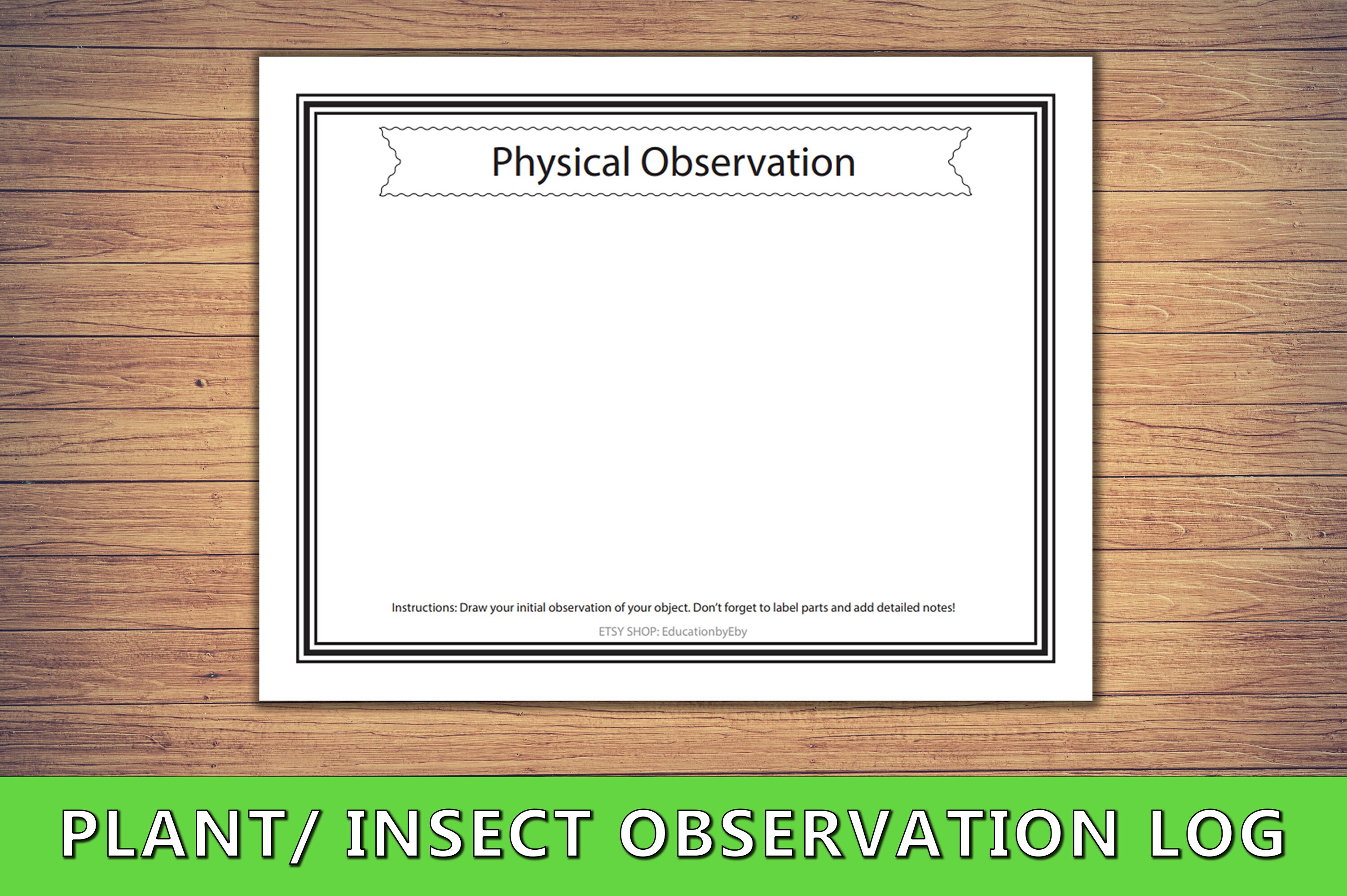 Registro de observación de plantas para niños, Registro de observación ...