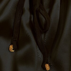 USA Made Black Stretch Satin Fully Lined Drawstring Pants With Cuffs ...