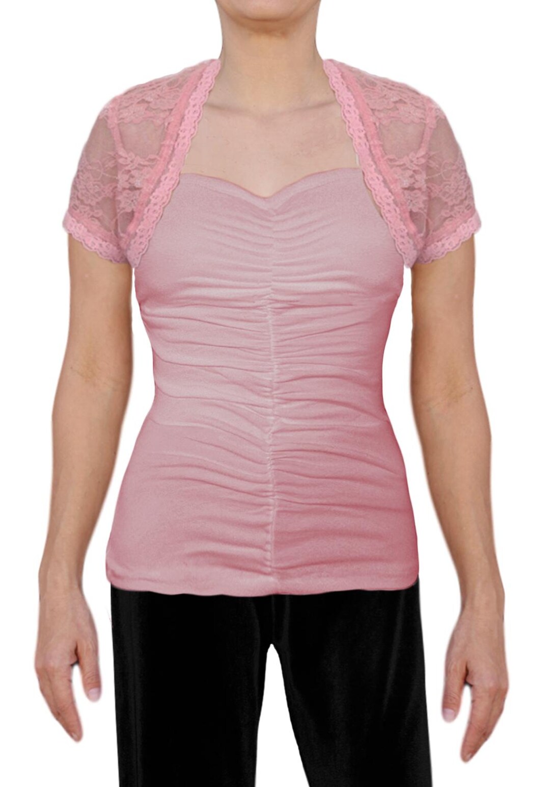 USA Made Dusty Coral Lace Bolero Shrug Cropped Cover up Size Small - Etsy