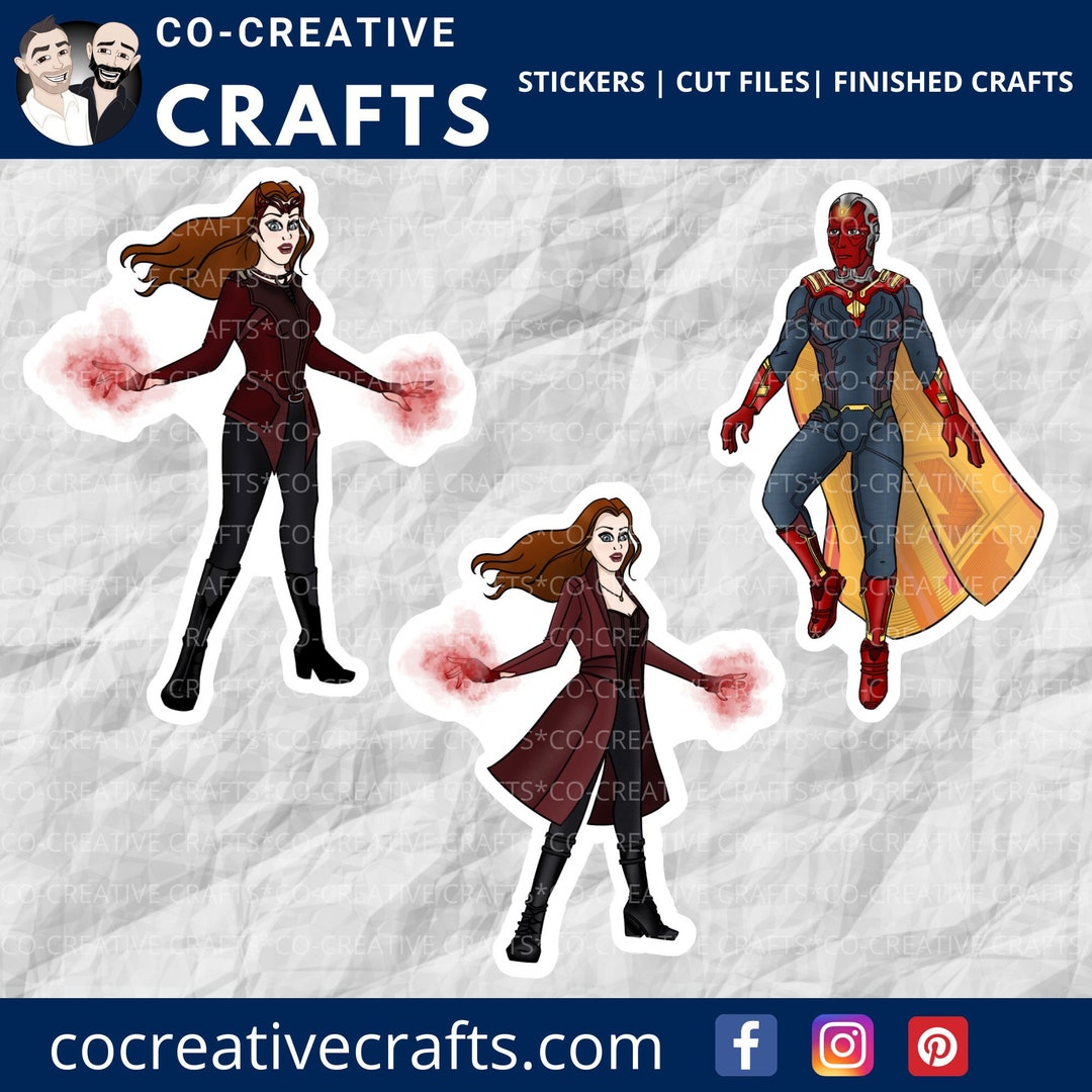 Avengers Stickers & Magnets | Wandavision | the Scarlet Witch | Vision ...