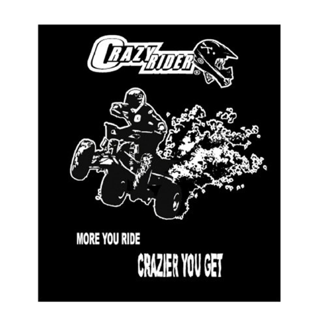 Crazy Rider Quad ATV 4-wheeler Tshirt 100% Cotton Black Shirt With ...