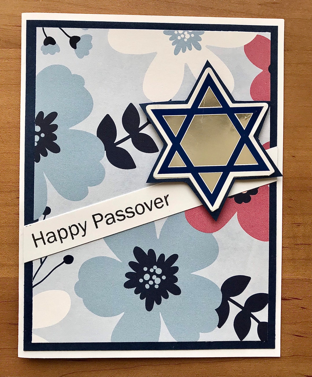 Passover Cards, Floral Passover Cards, Blue Floral Passover Cards ...
