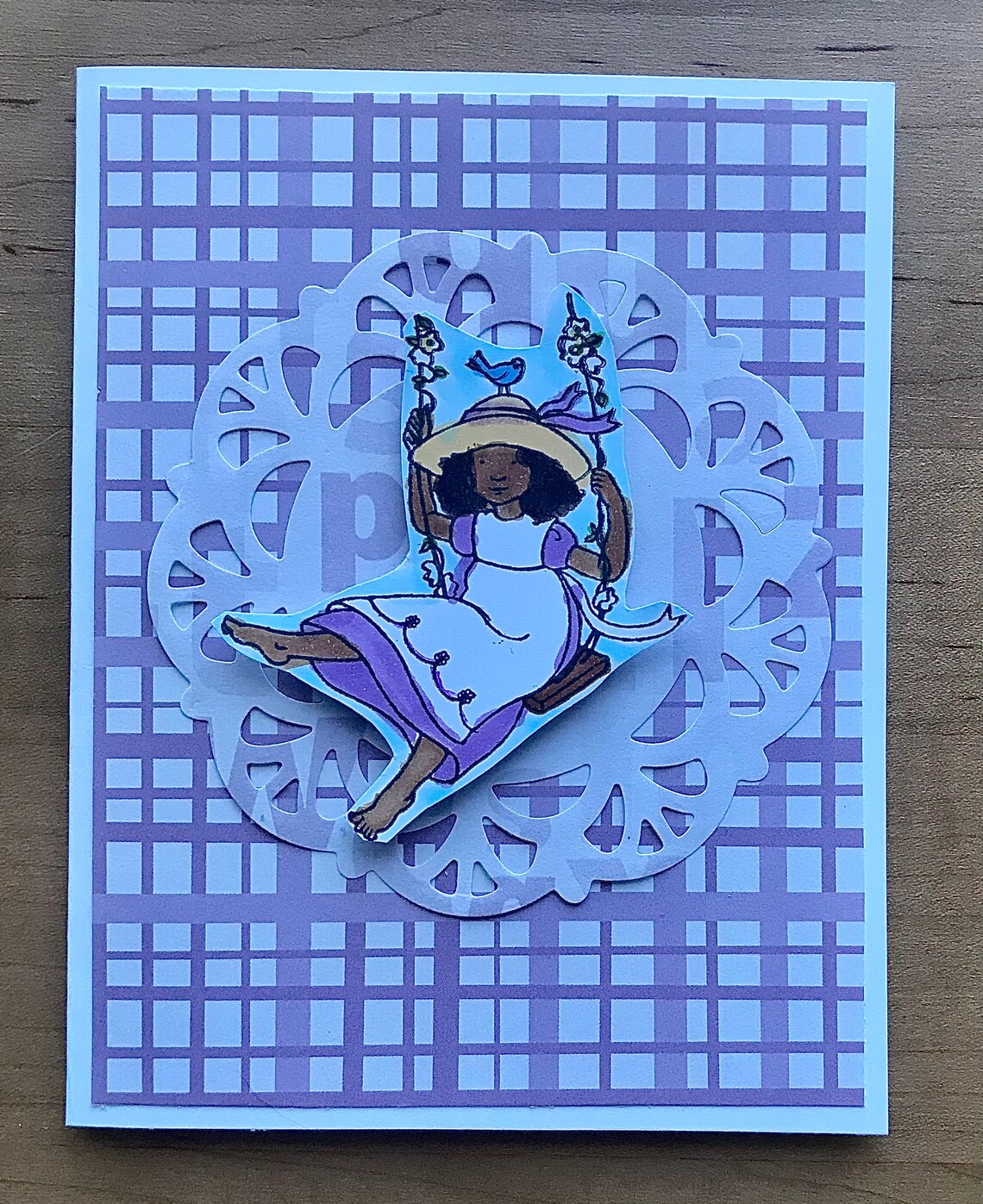 Young Girl Birthday Cards Girl on Swing Birthday Cards - Etsy