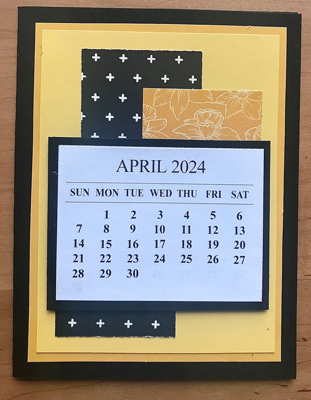 2024 April Calendar Birthday Cards, Daffodil Birthday Cards, Floral ...
